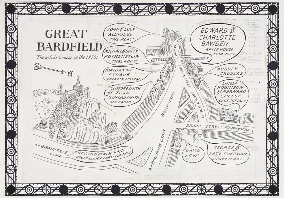 Work of the Week 45: Map of Great Bardfield by Richard Bawden | Fry Art ...